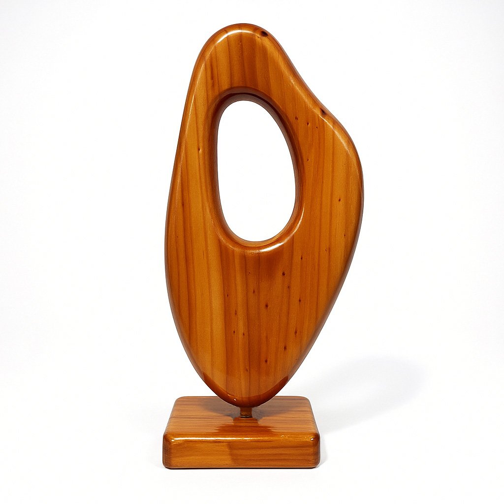 Escultura Decorativa De Estante Forma Orgânica Abstrata Em Madeira Com ...