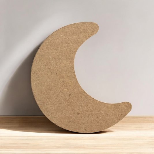 Aplique Em Forma De Lua Em Mdf - Kiaga