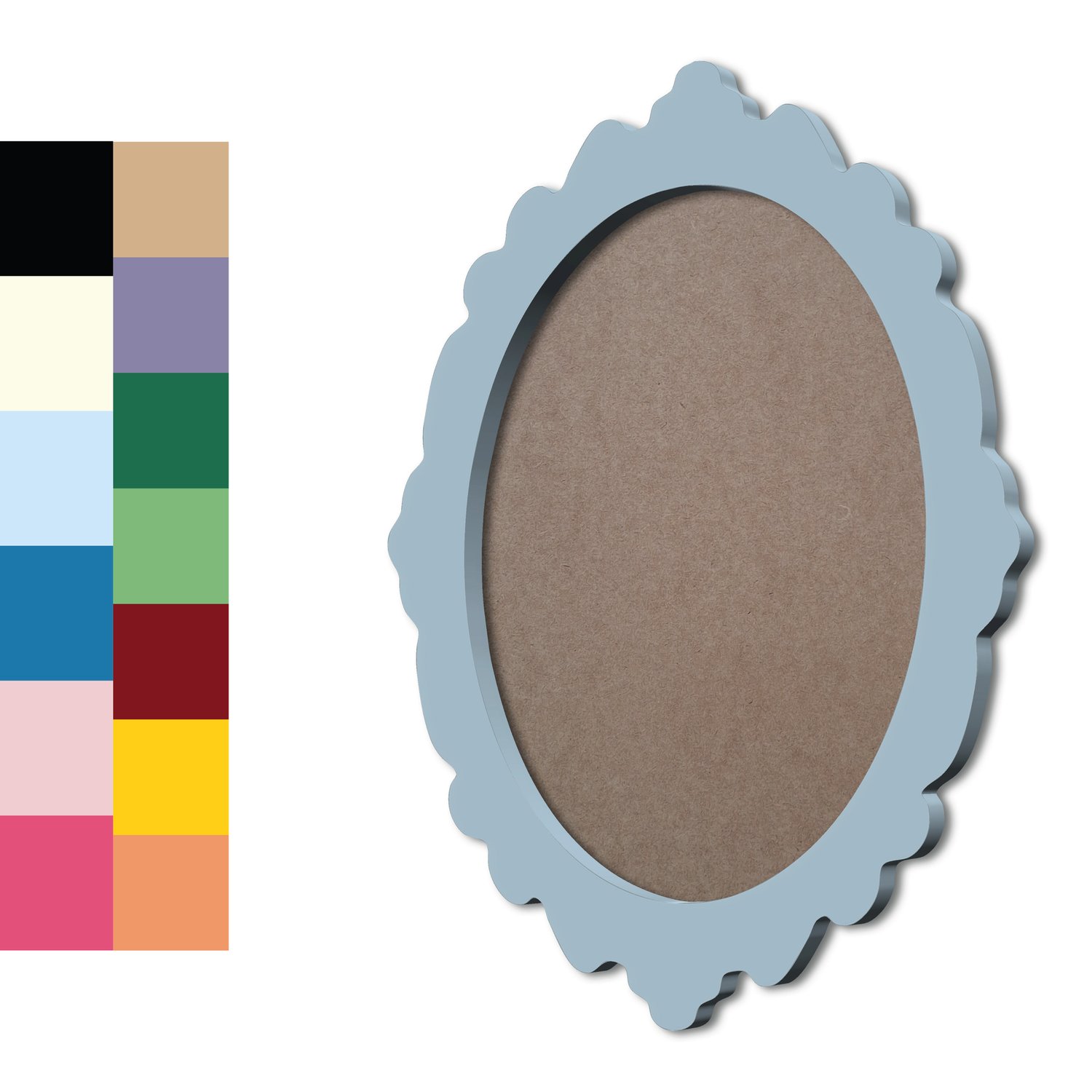Moldura Provençal Colorida Oval em MDF 6mm Para Quadros Decorativos Com ...